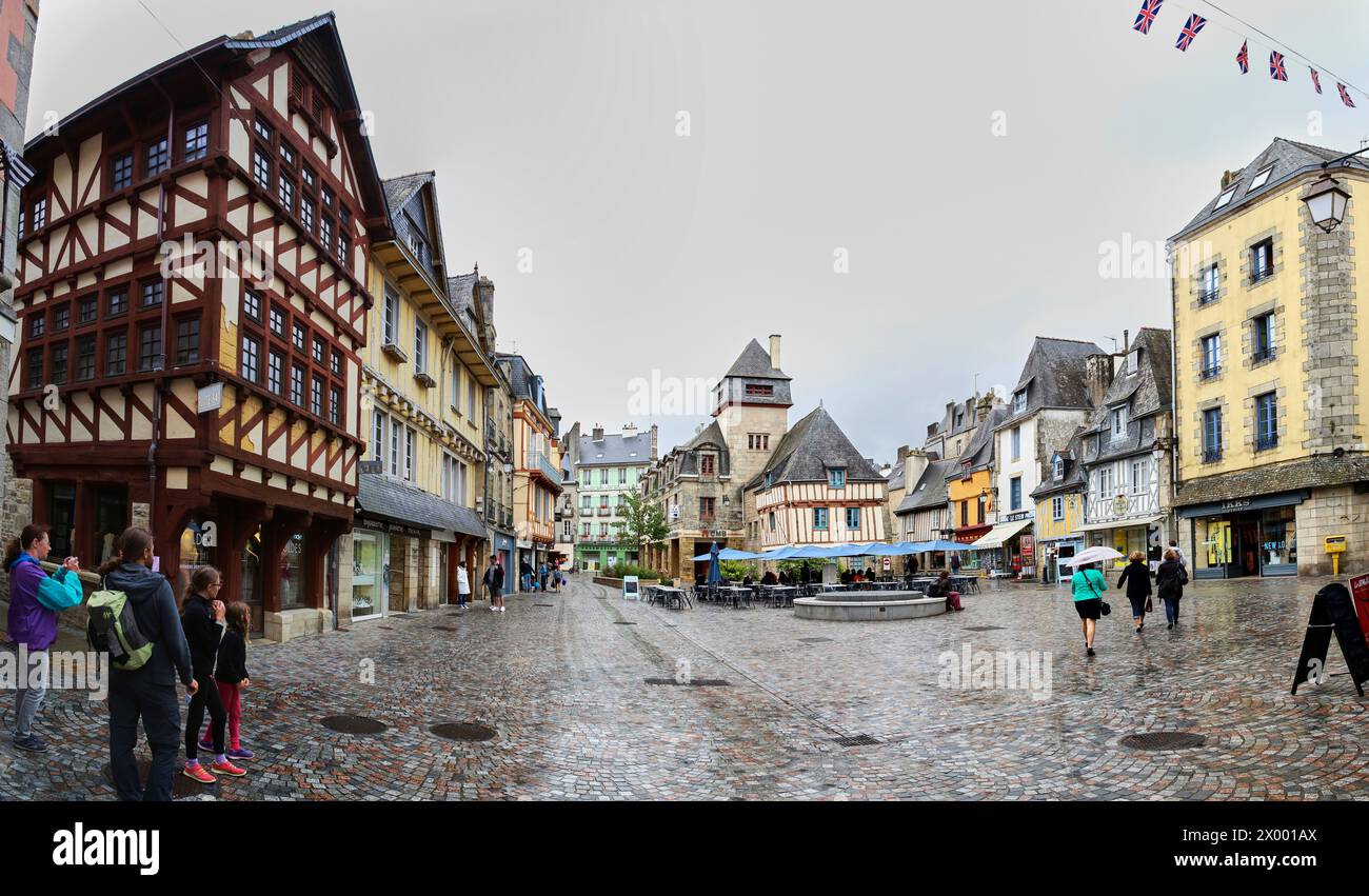 Place Terre au Duc Square, Quimper, Bretagne, Brittany, France Stock ...