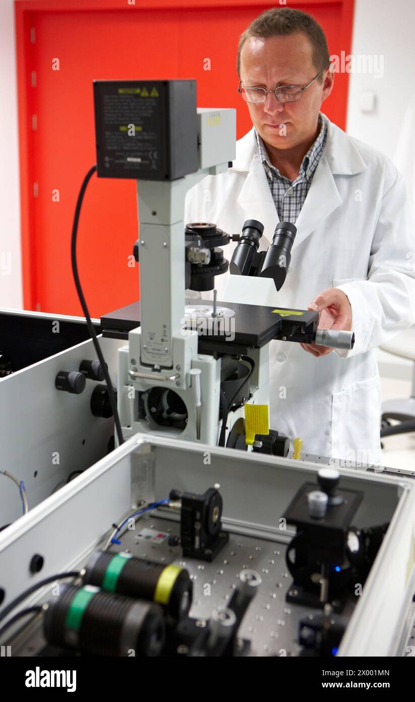 Nanophotonics laboratory, confocal fluorescence microscope with ...