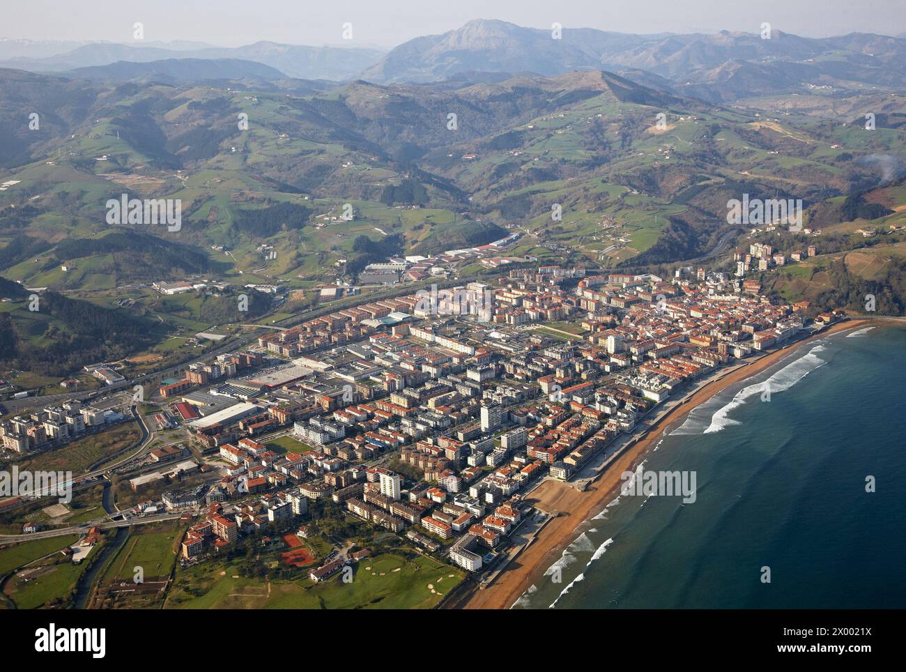 Aerial view zarautz beach hi-res stock photography and images - Alamy