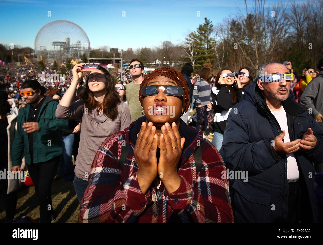 Montreal, Quebec, Canada. 8th Apr, 2024. The solar eclipse that briefly ...