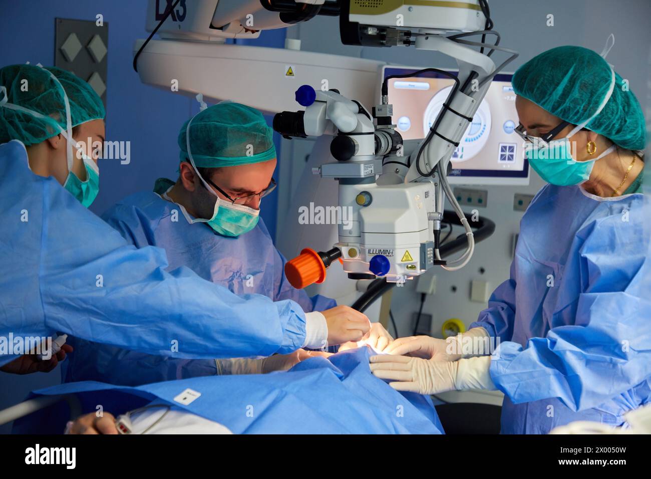 Surgical intervention of eyes, Cataracts, Operating theater of ...