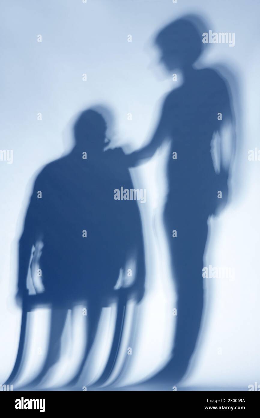 Shadow, young women with older men, eldercare Stock Photo - Alamy