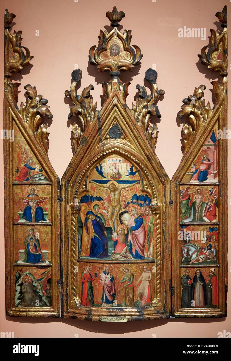 "Portable Triptych with a Central Crucifixion", 1370-1375, Lorenzo Veneziano, Thyssen Bornemisza ...