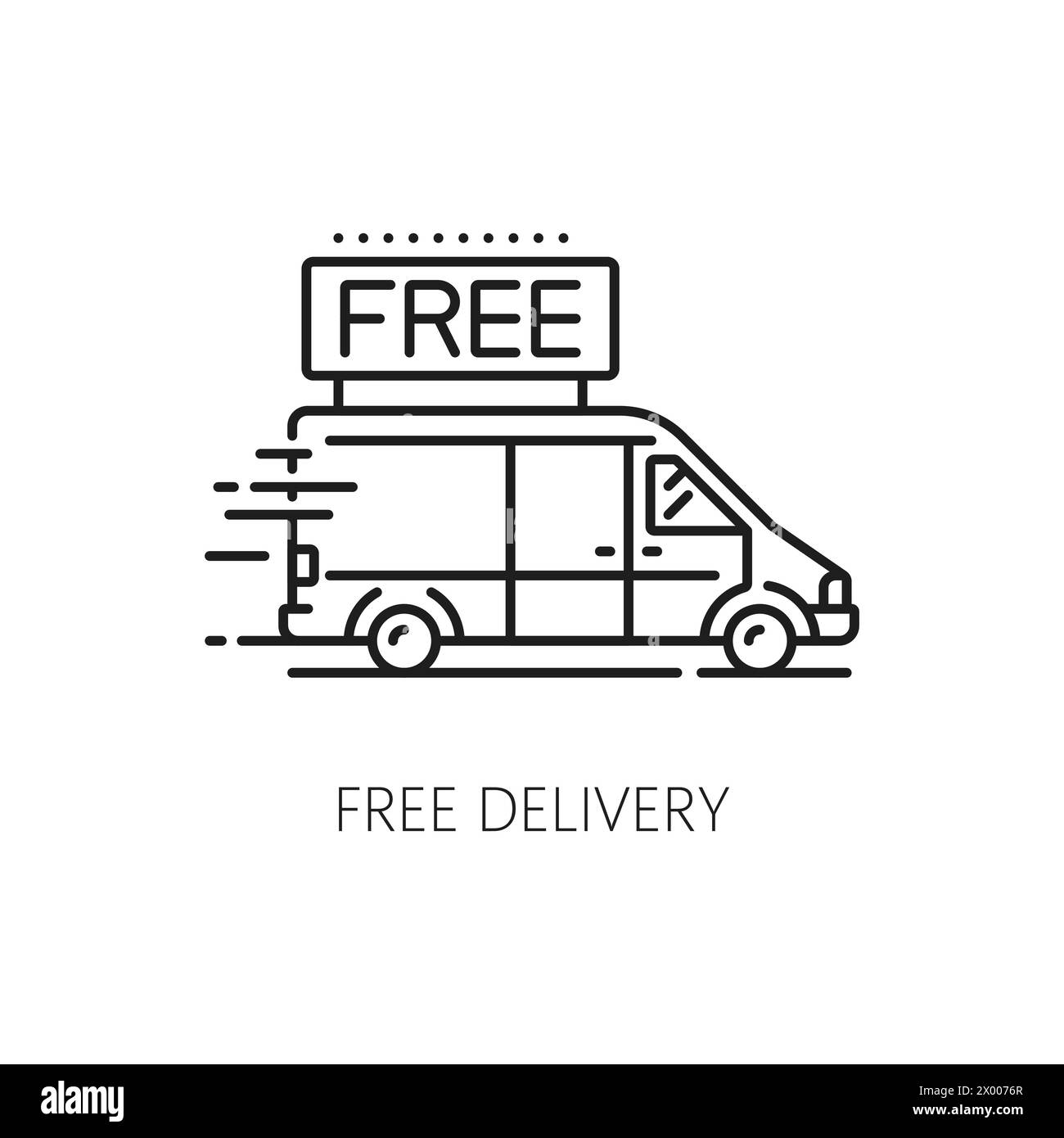 Free delivery line icon, logistics of order delivery and parcel ...