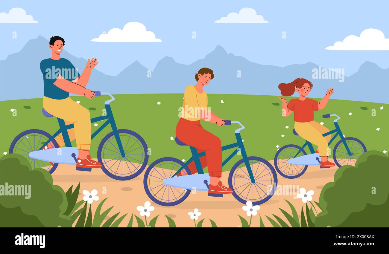 Family bike ride vector concept Stock Vector Image & Art - Alamy