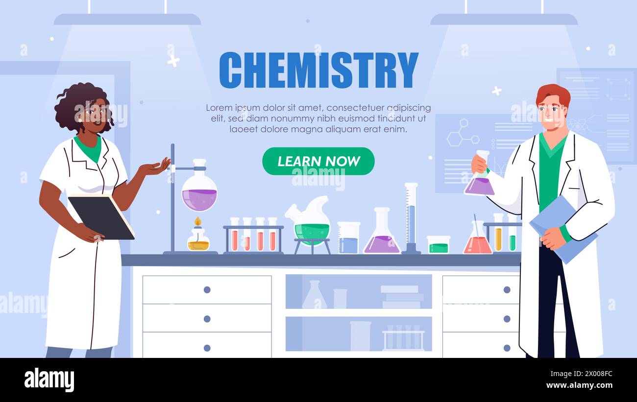 Chemists in lab vector poster Stock Vector Image & Art - Alamy