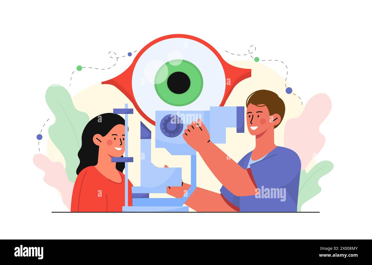 Optometrist with woman vector Stock Vector Image & Art - Alamy