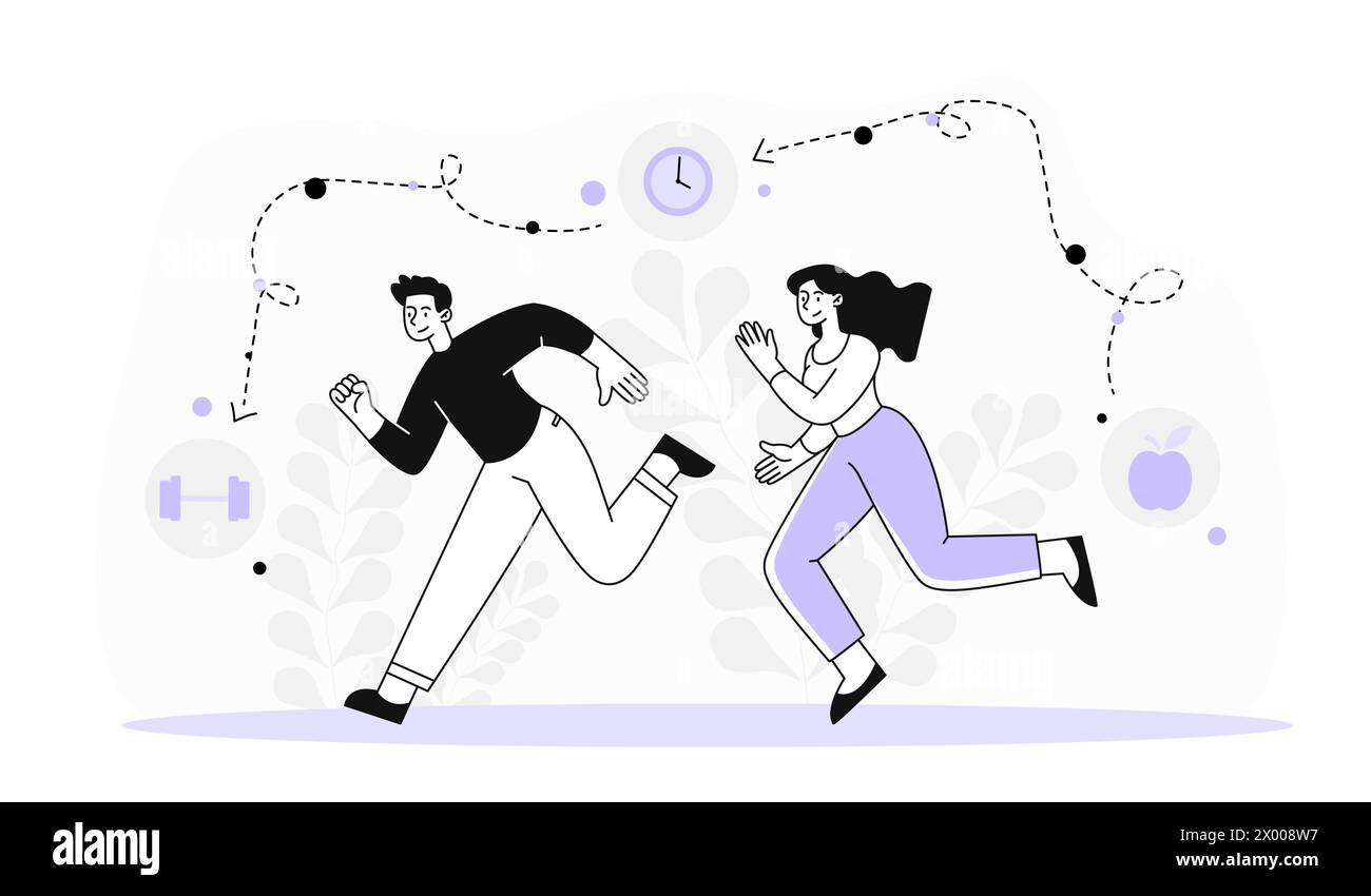 Healthy lifestyle people vector simple Stock Vector Image & Art - Alamy