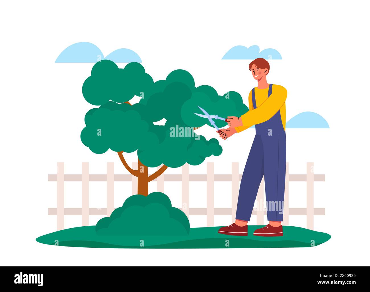 Man pruning Cut Out Stock Images & Pictures - Alamy