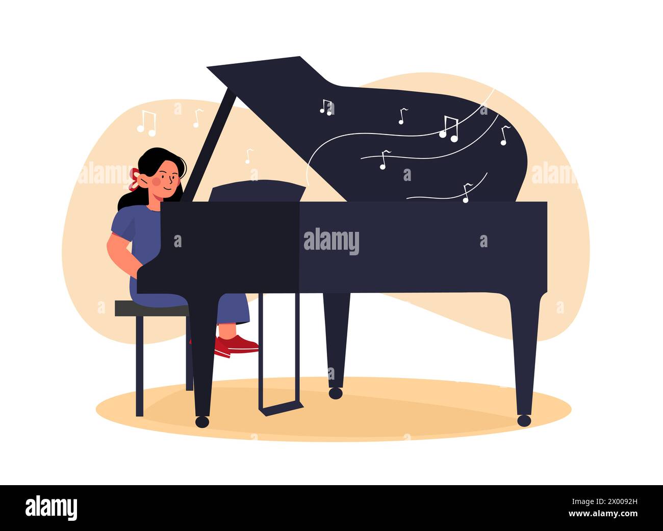 Piano Girl Vector Concept Stock Vector Image And Art Alamy