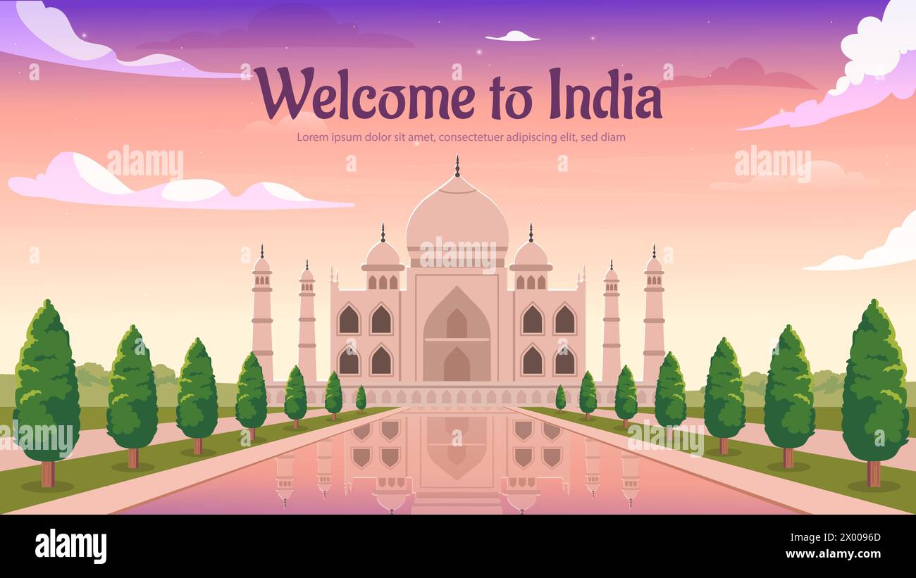 Welcome to India vector poster Stock Vector Image & Art - Alamy