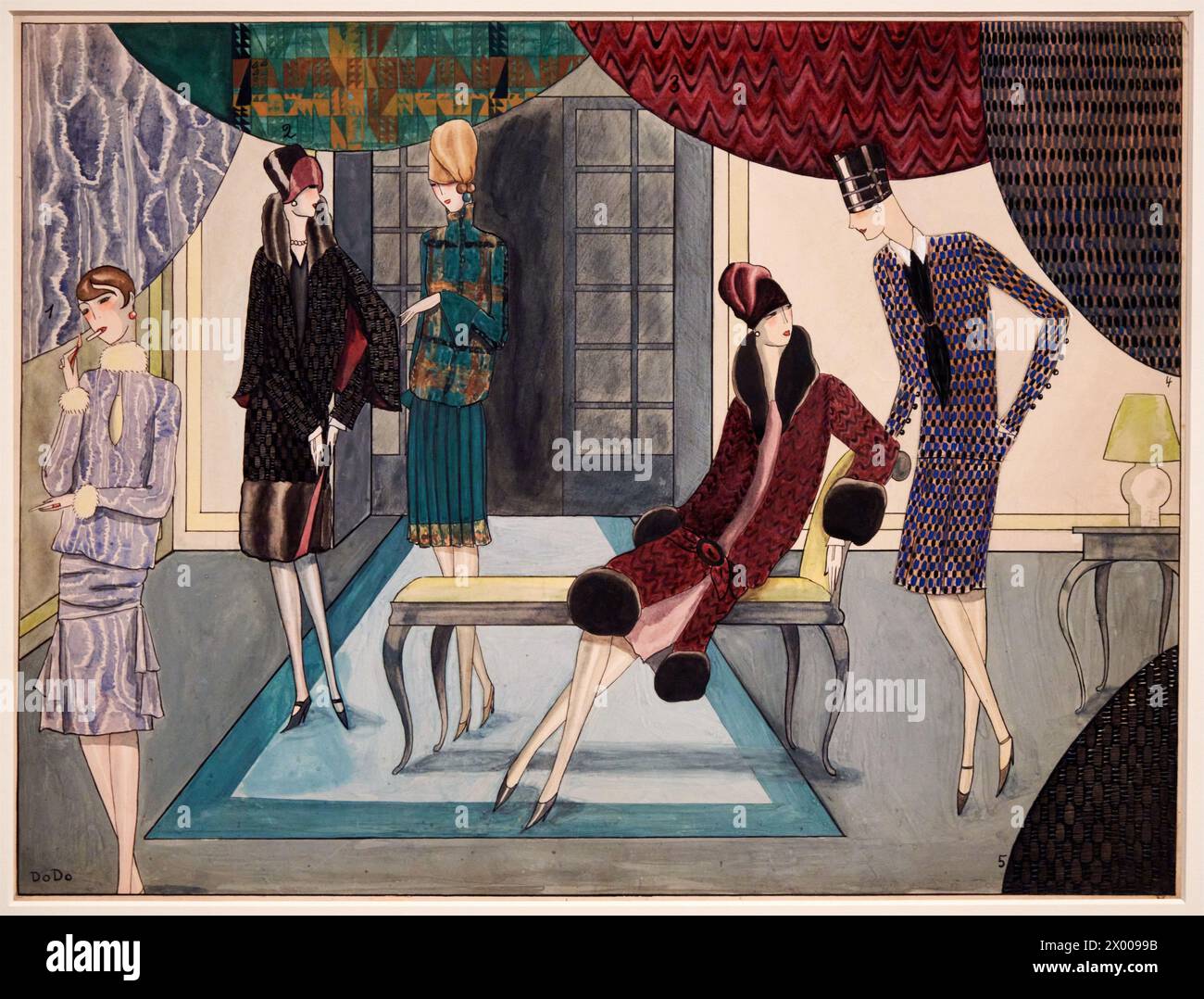 Five fashion designs, Vogue patterns for Michels Seidenhaus, ca. 1926 ...