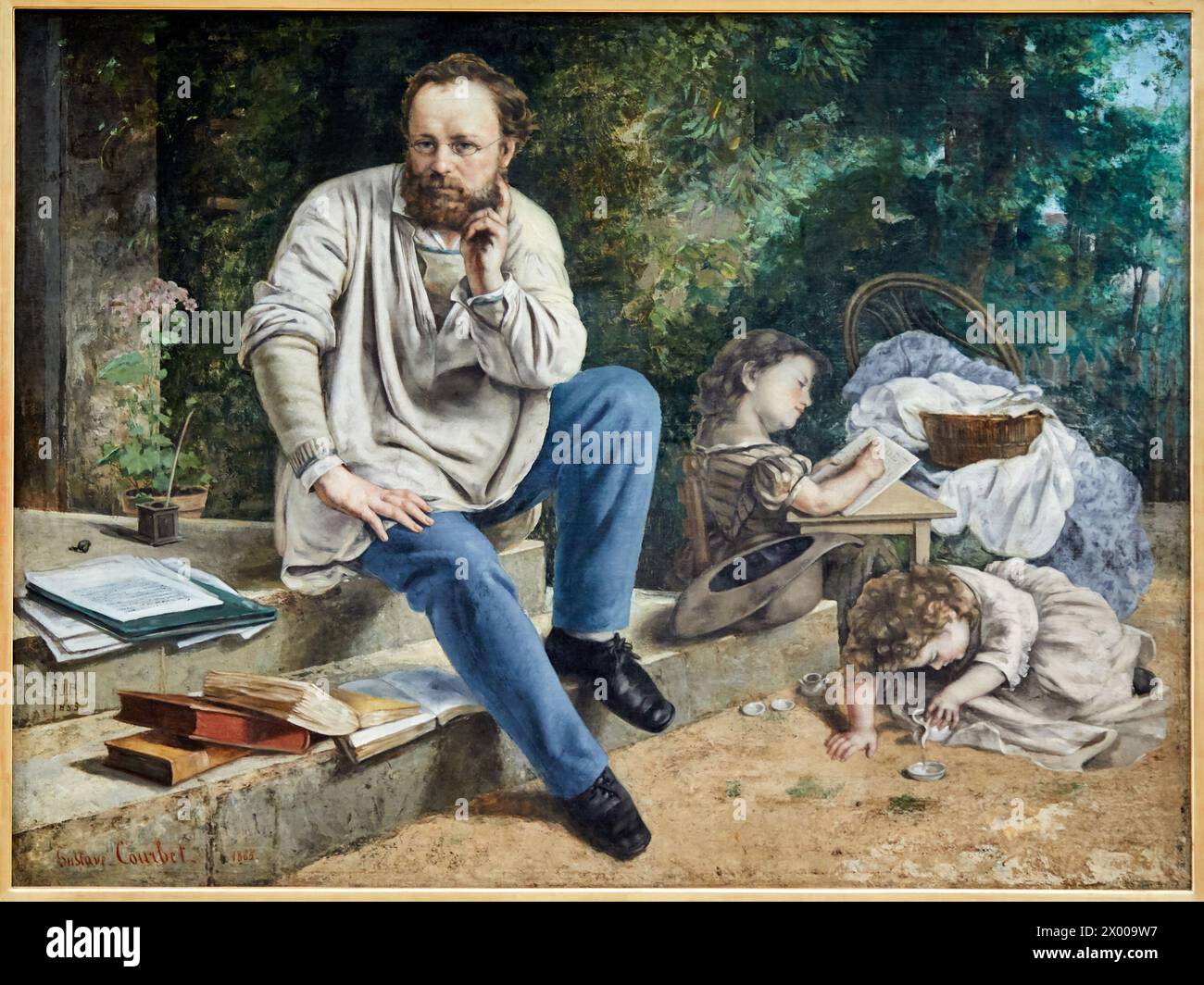 Pierre joseph proudhon et ses enfants en 1853 hi-res stock photography ...