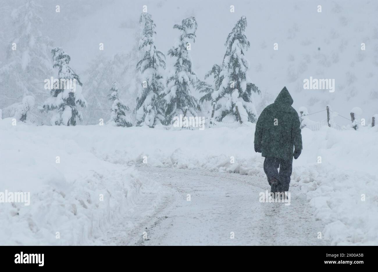 Snow, Legazpi. Guipúzcoa, Spain Stock Photo - Alamy