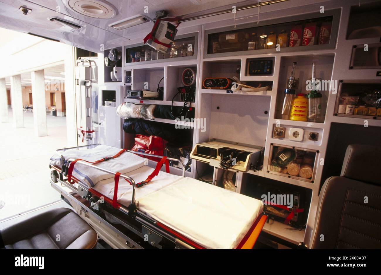 Interior of ambulance Stock Photo - Alamy