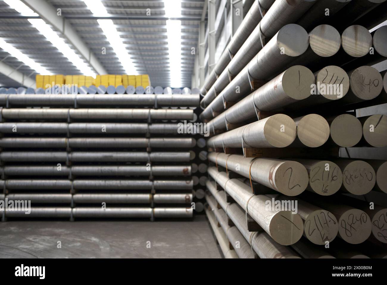 Steel bars, bonded warehouse. Port of Bilbao, Biscay, Basque Country ...