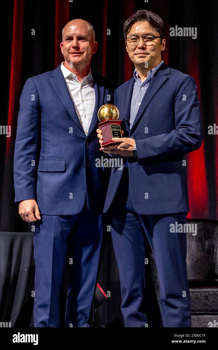 Las Vegas, USA. 08th Apr, 2024. Mark Viane (L), President International ...