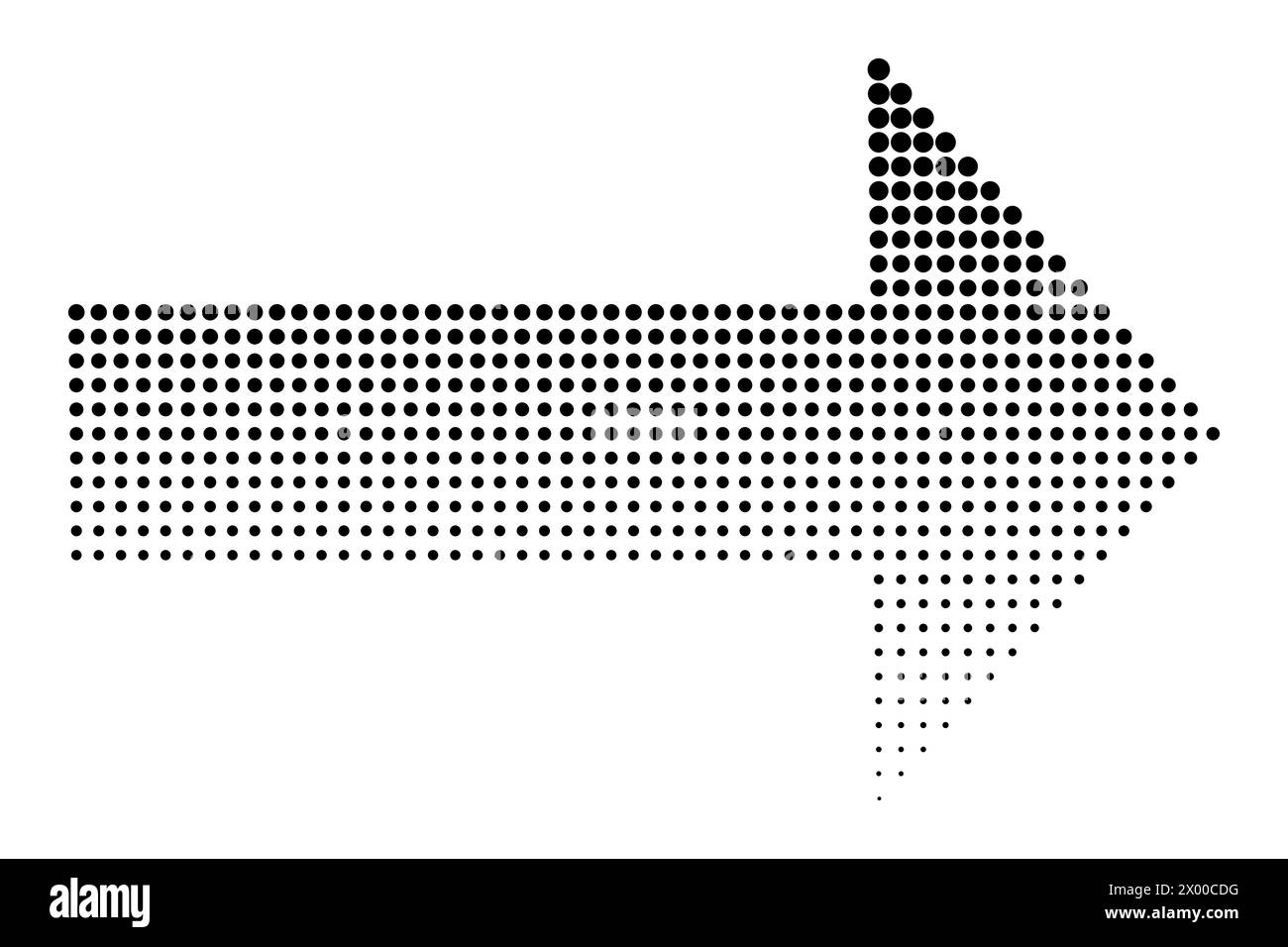 Directional Halftone Arrow Pointing Right Symbol Abstract Dotted