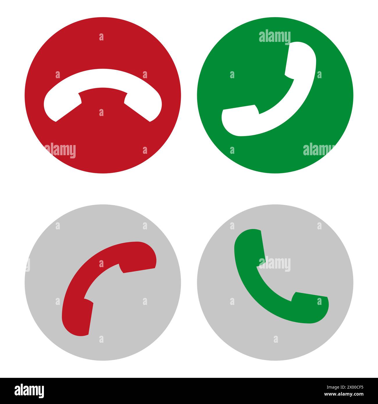 Accept call icon. Decline call icon. Communication concept. Simple ...