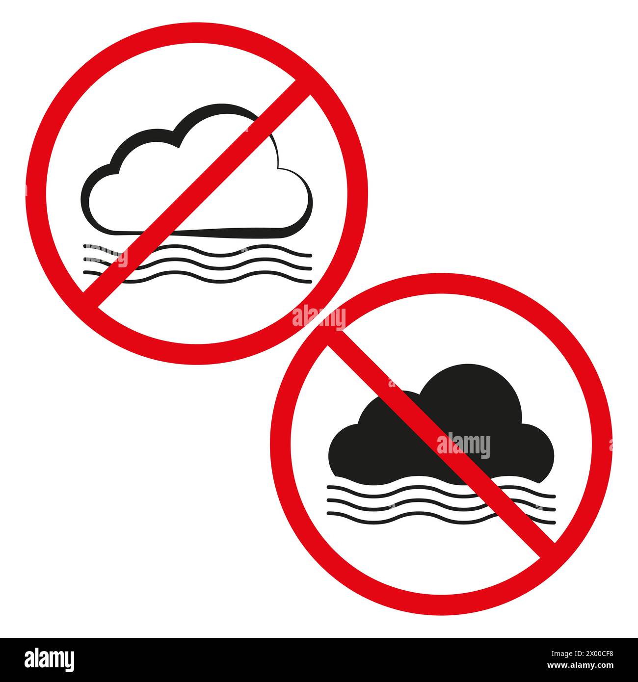 Fog warning sign Stock Vector Images - Alamy