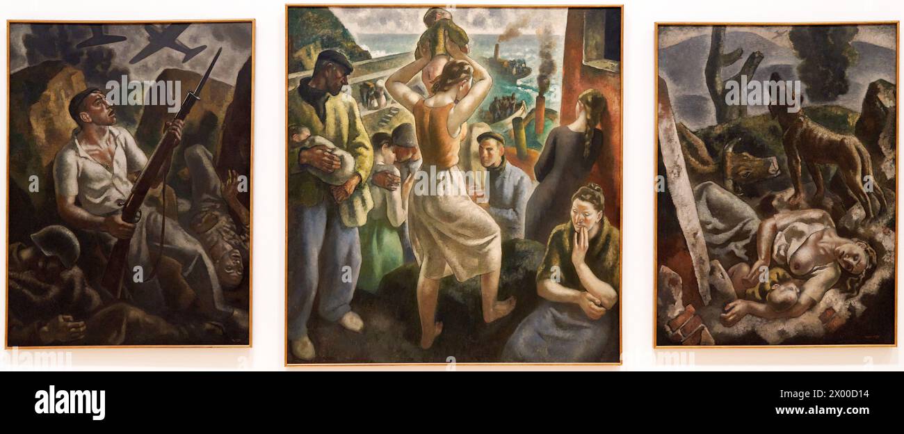 War Triptych, The Front, The Exodus, The Rearguard, 1937-38, Aurelio ...
