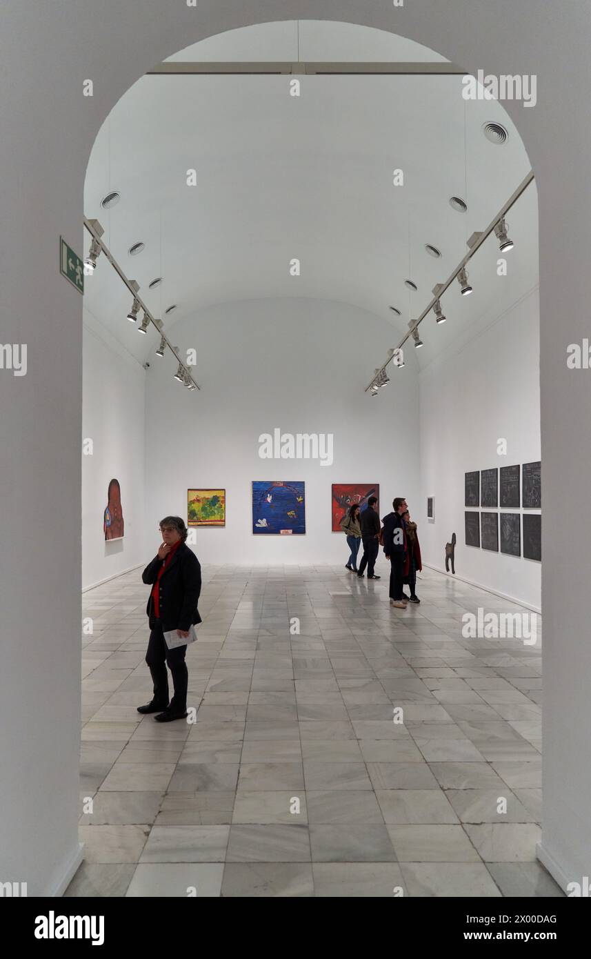 Visitors, The Task of the Painter, Jörg Immendorff (1945-2007), Exhibition in the Reina Sofía ...