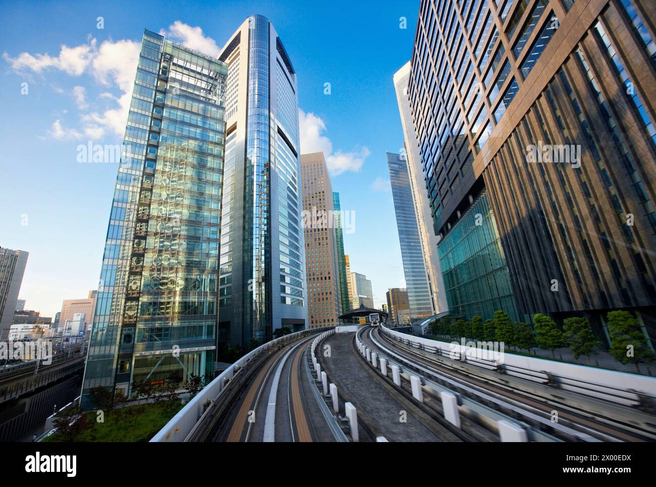 Shiodome, Yurikamome line, Monorail train, Tokyo, Japan Stock Photo - Alamy