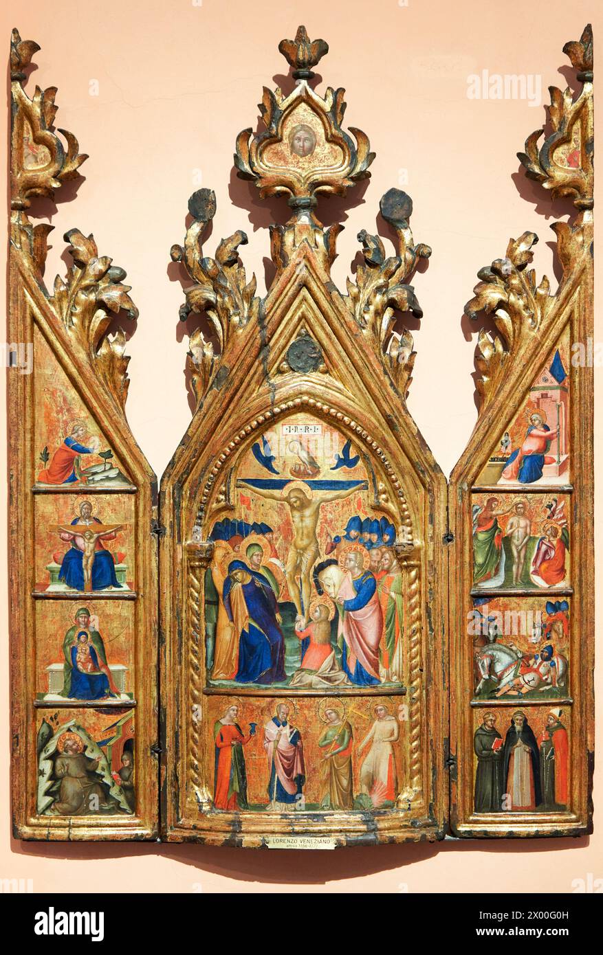 "Portable Triptych with a Central Crucifixion", 1370-1375, Lorenzo Veneziano, Thyssen Bornemisza ...