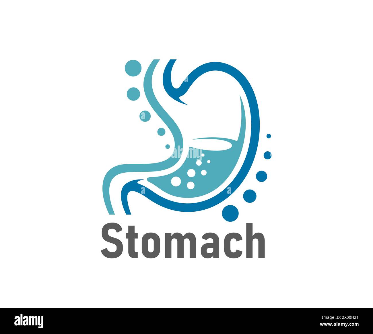 Stomach icon, isolated vector gastroenterology emblem of healthy belly ...