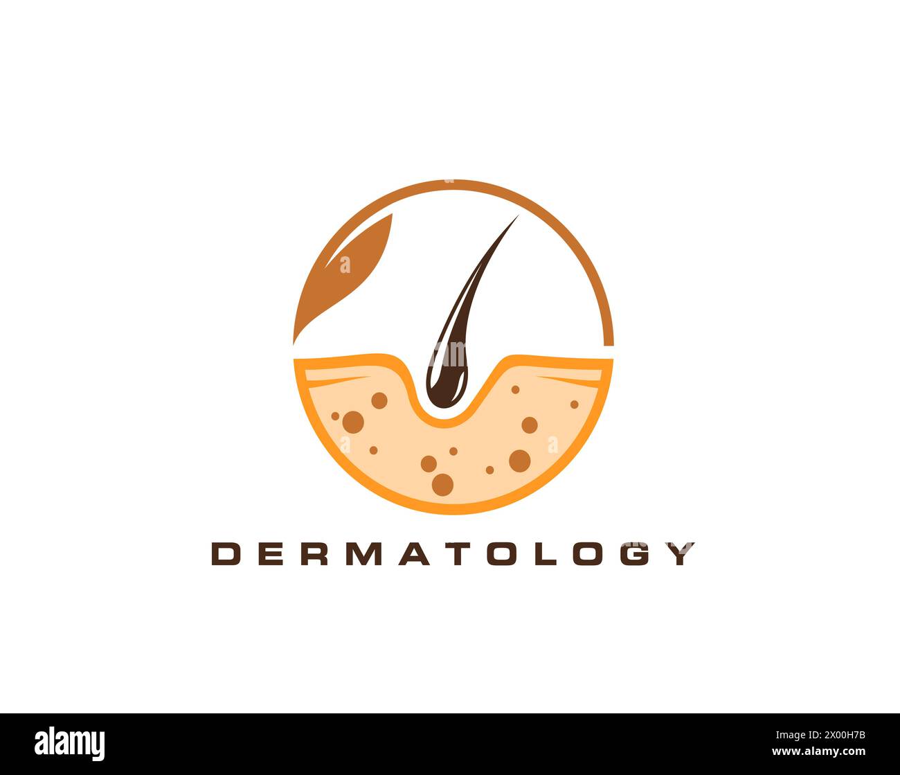 Hair clinic, dermatology icon, follicle grow. Isolated vector emblem of ...
