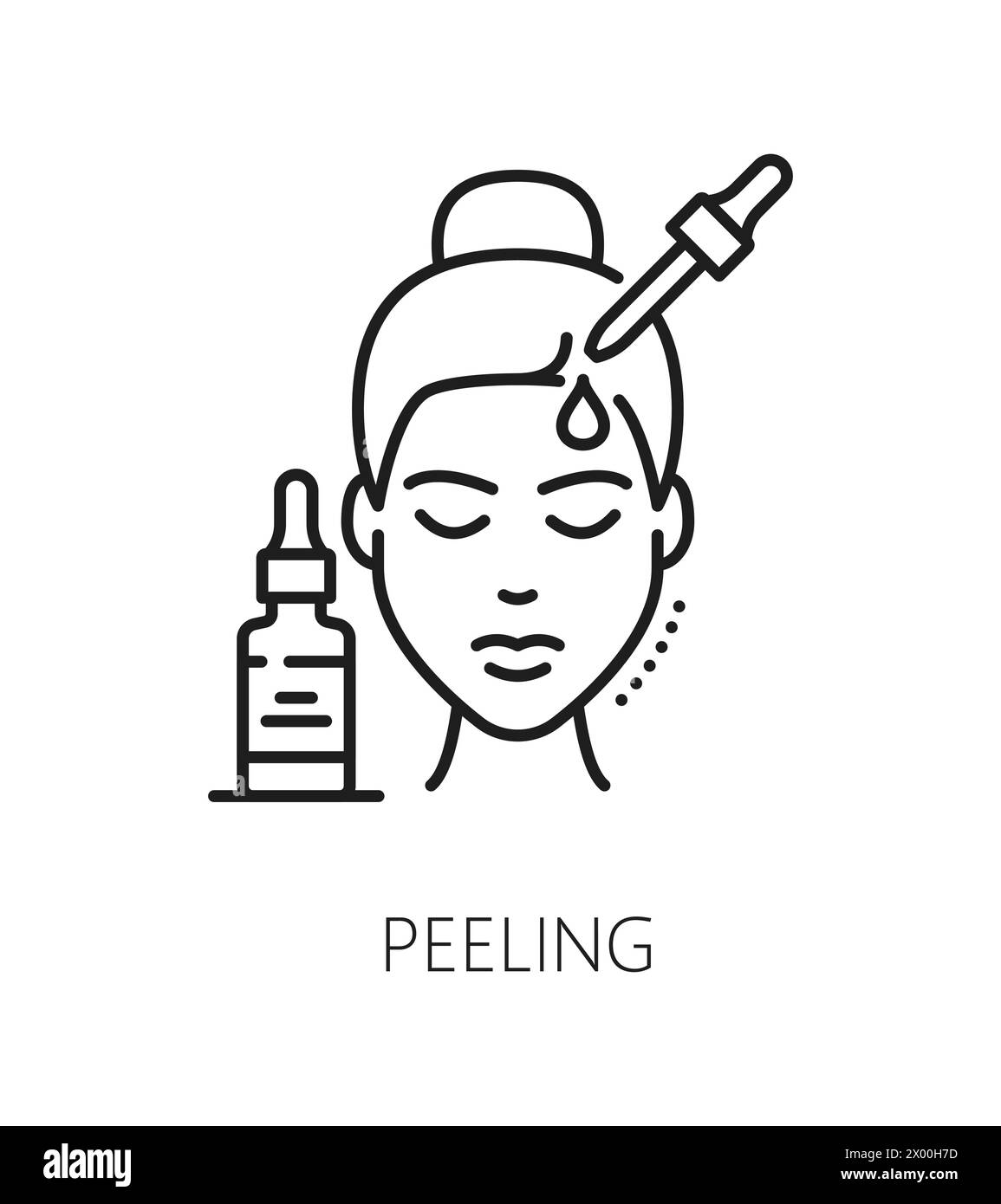 Face peeling icon for cosmetology and skincare or cosmetic product ...