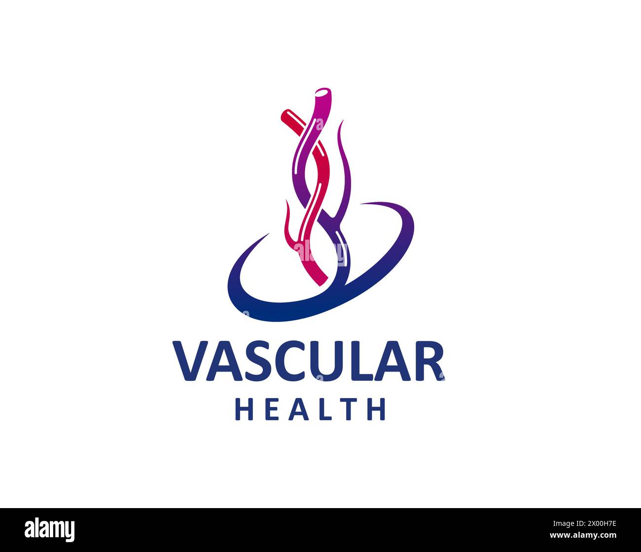 Vein vascular health icon. Isolated vector emblem of blood circulation ...