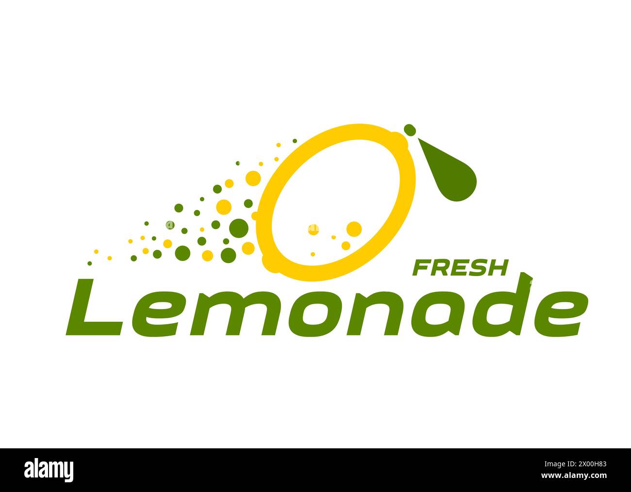 Lemonade icon for juice drink or lemon fruit beverage, vector label ...