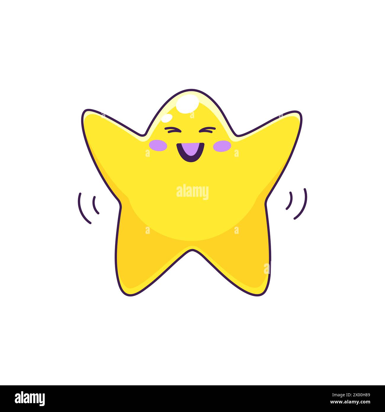 Cartoon cute star, kawaii twinkle, funny emoji character. Cheerful ...