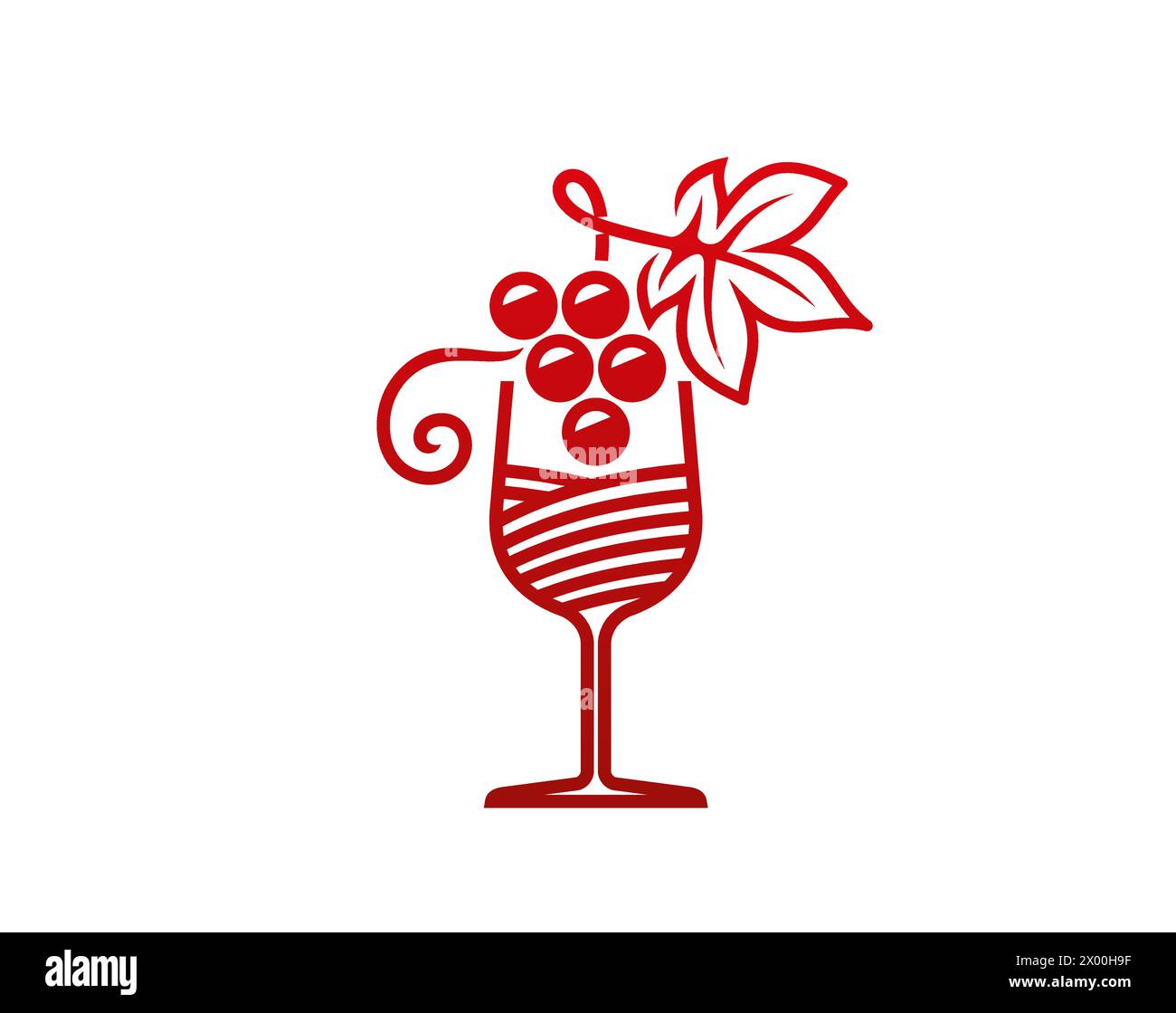 Grape wine icon, vector grapevine forming grapes cluster with berries ...