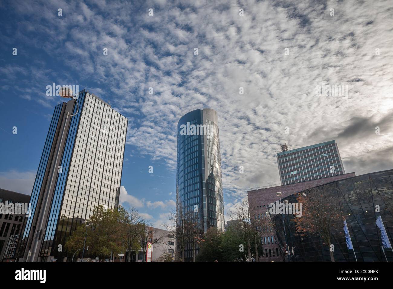 Picture of the RWE Tower Dortmund above other office buildings of the ...