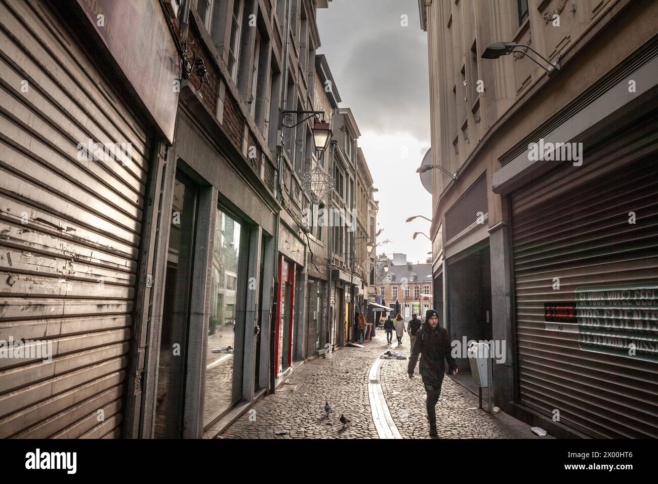 Picture of a typical street of the city center of Liege, Belgium, rue ...