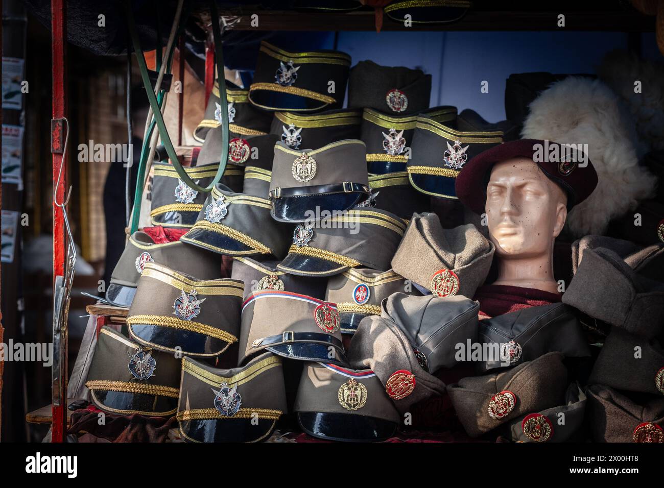 Picture of serbian traditional hats called sajkaca for sale in belgrade ...