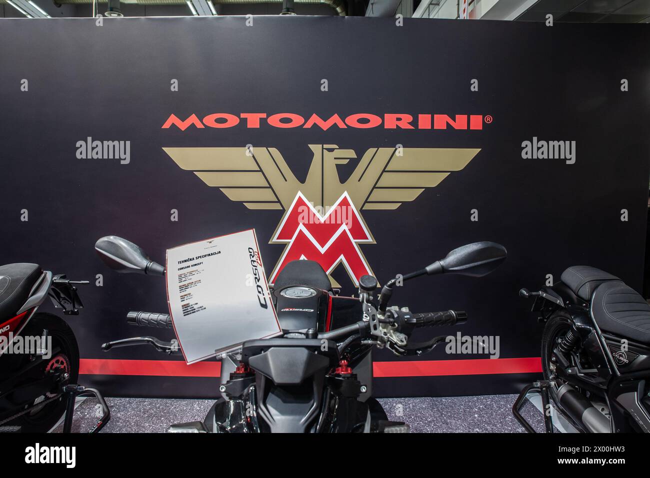 Picture of a sign with the logo of Moto Morini. Moto Morini is an ...