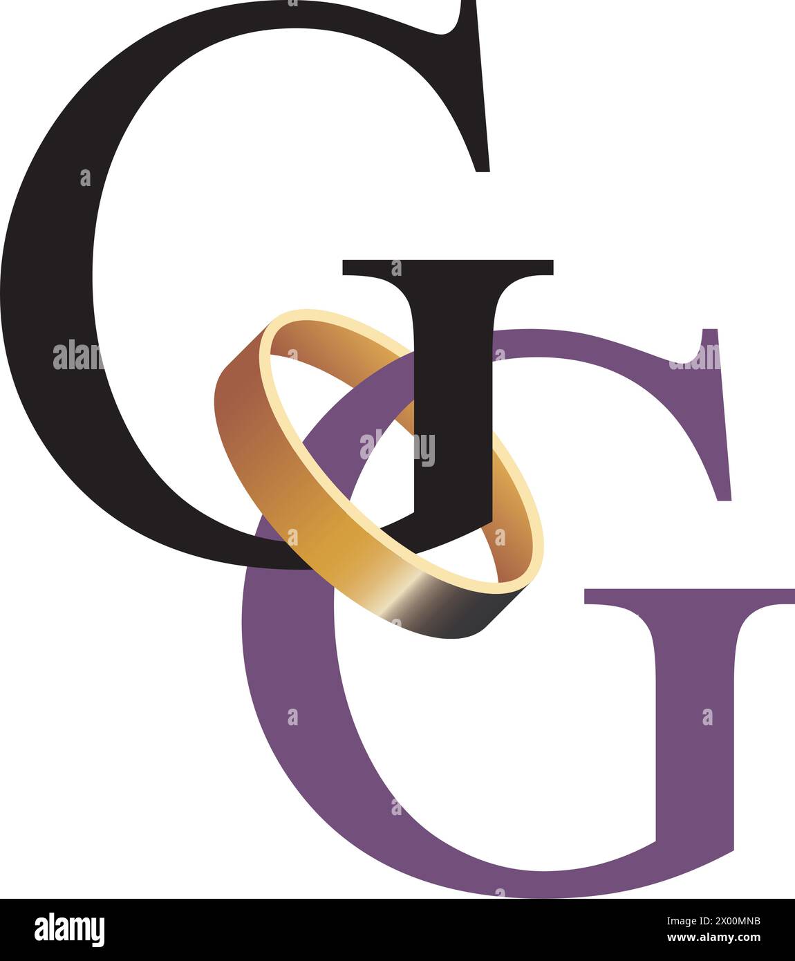 G and G Letter With Wedding Ring Logo. - Vector Stock Vector Image ...