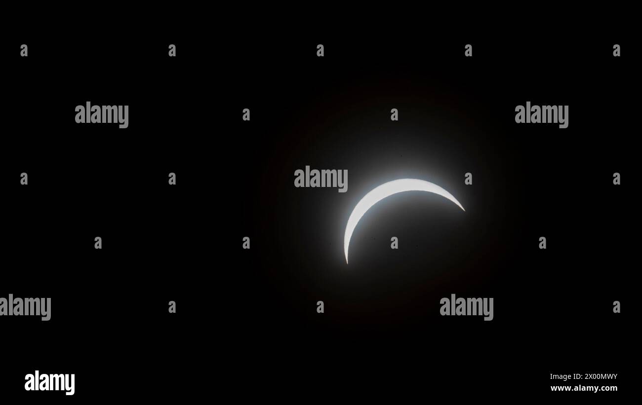 Plattsburgh, USA. 8th Apr, 2024. A solar eclipse is pictured in ...