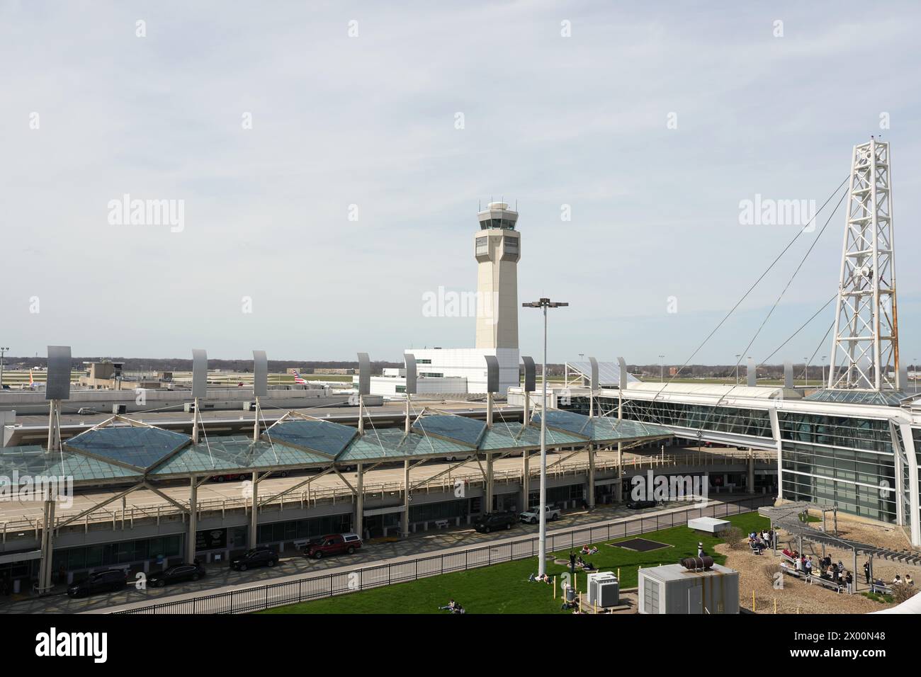 A general overall view of the air traffic control tower at the ...
