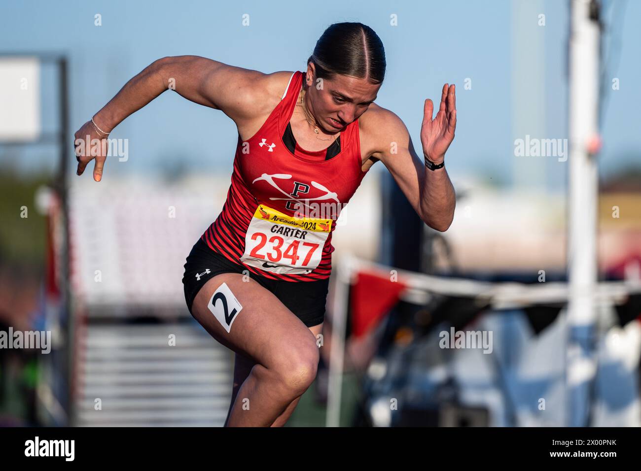 Morgan Carter of Park City runs the seeded 400 meter dash during the ...