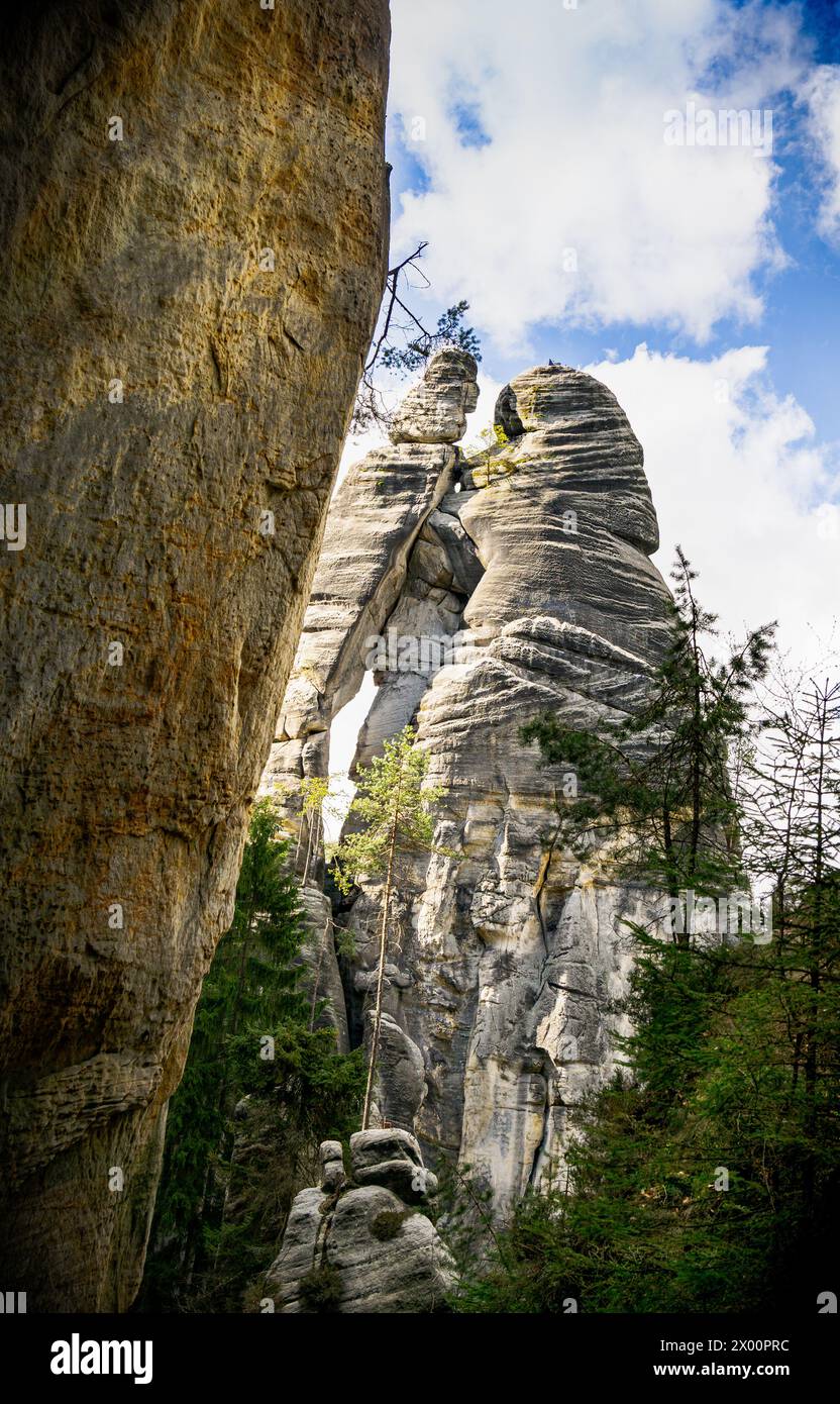 Impressive Rock Formation in Czech Republic Forest Stock Photo - Alamy