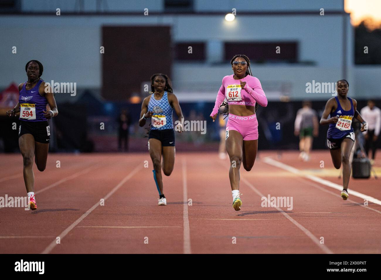 Keelan Wright of Chaparral (612) wins the invitational 200 meter dash ...
