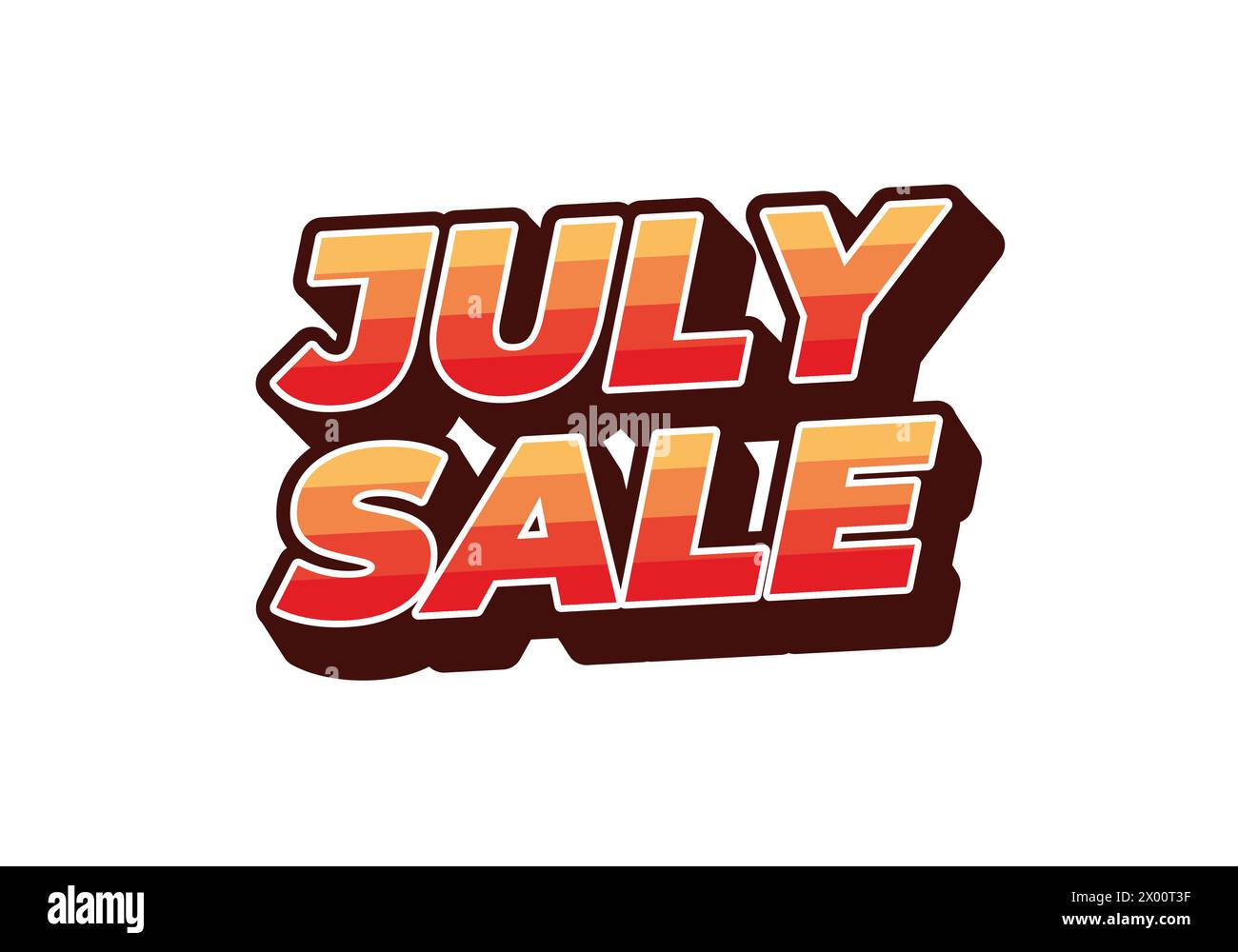 July sale. Text effect design in 3 dimension style and eye catching ...
