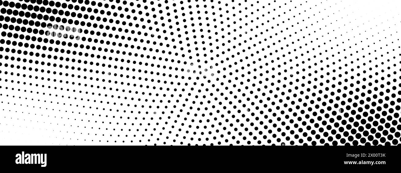 Radial halftone grunge fading texture. Vanishing dotted circle line ...