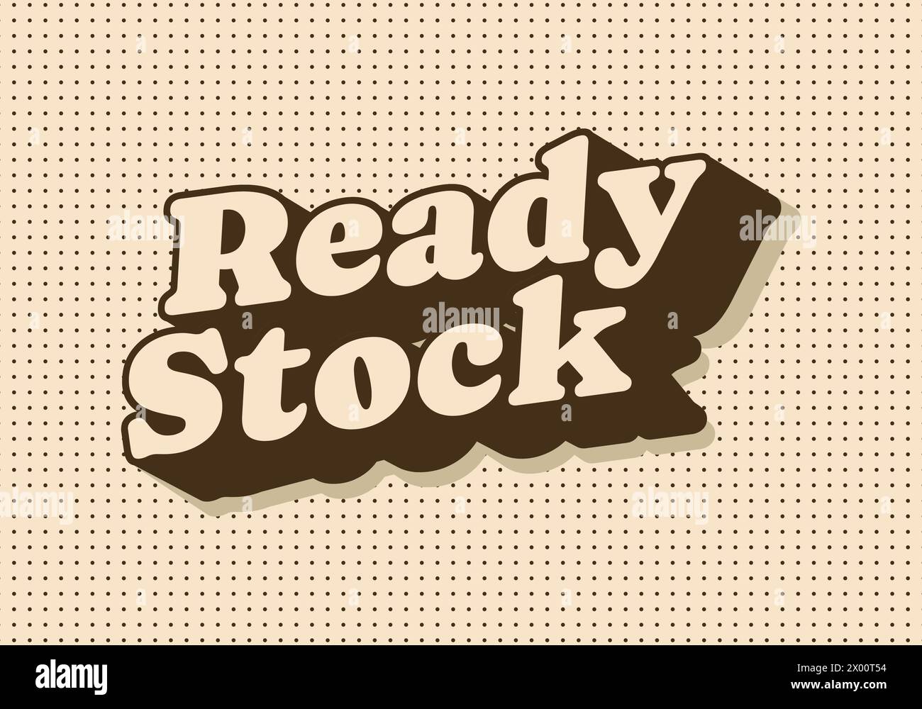 Ready stock. Text effect design in 3 dimension style in vintage color ...