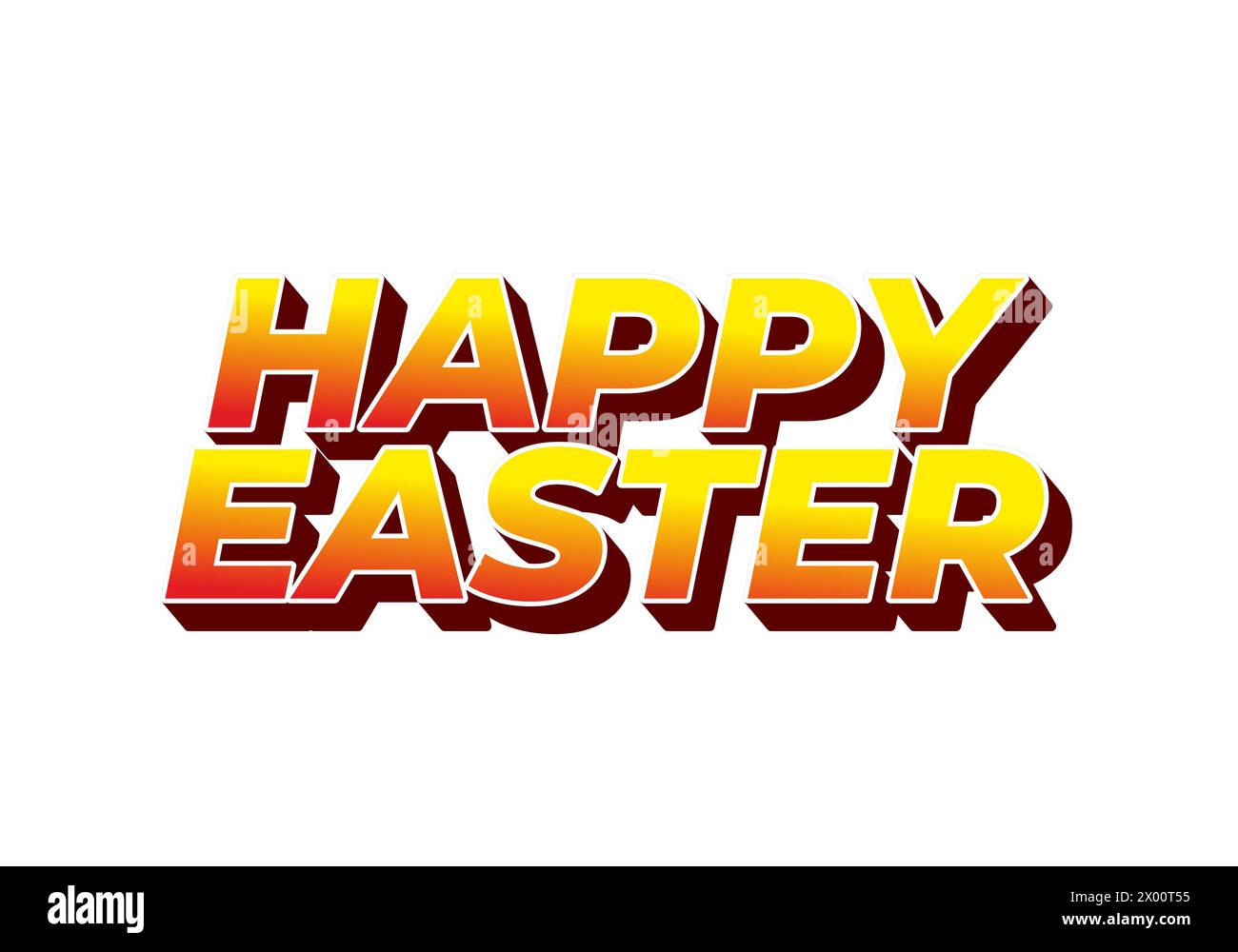 Happy easter. Text effect banner design in eye catching colors and 3 ...