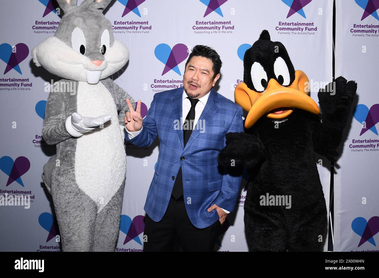 New York, USA. 08th Apr, 2024. (L-R) Bugs Bunny, Eric Bauza (voice) and ...